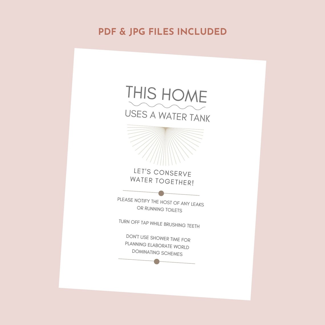 Water Rules Print 3 Printable Designs Conserve Water Sign - Etsy