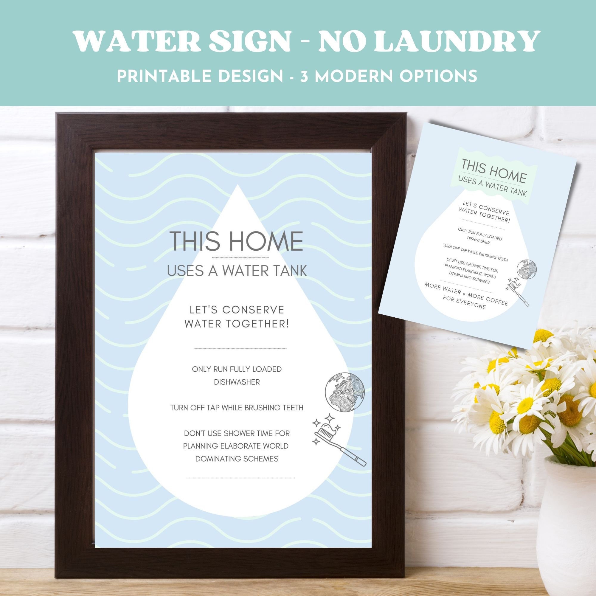 Water Tank - Conserve Water Sign - CUSTOM - Etsy