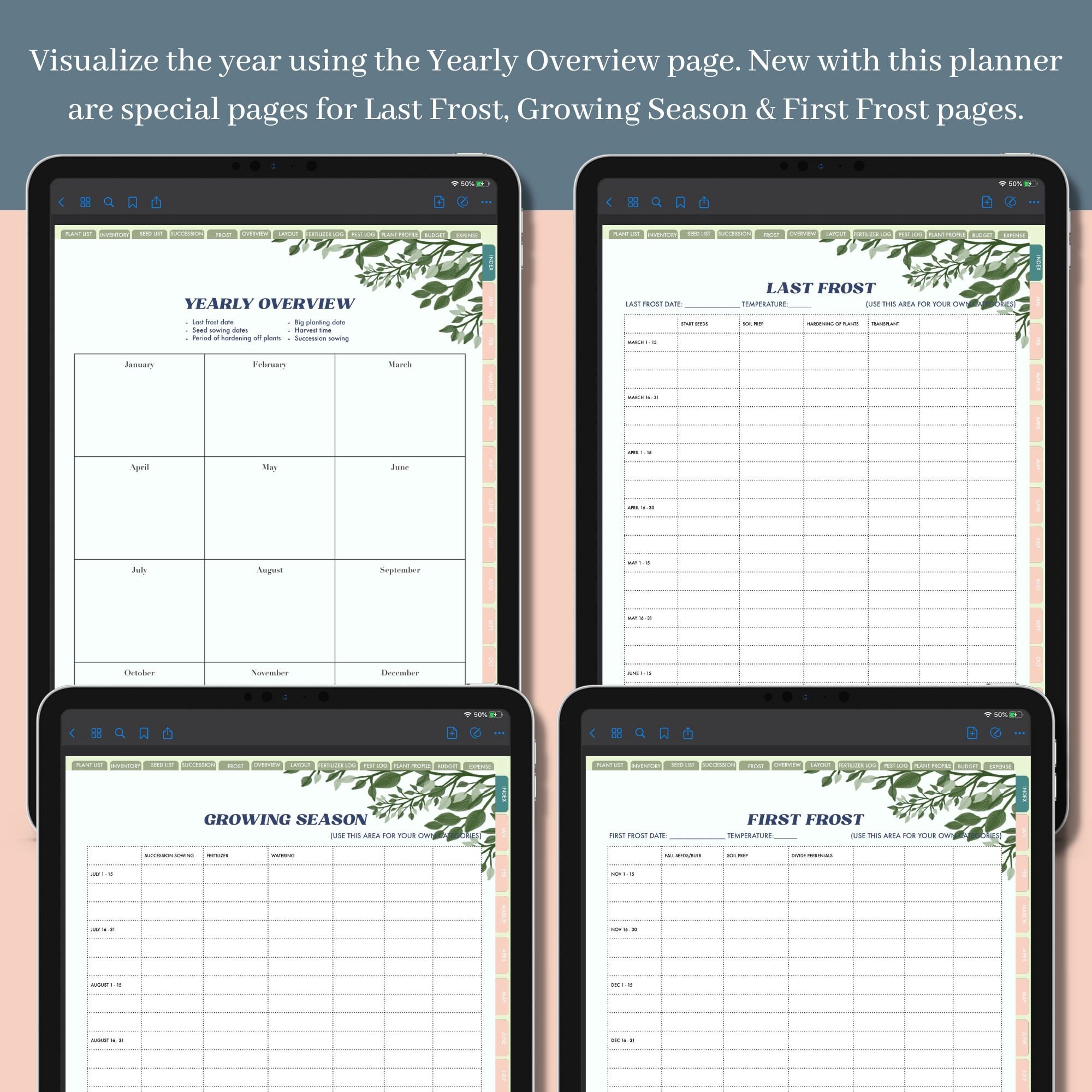 Garden Journal - Digital Garden Planner - First and Last Frost ...