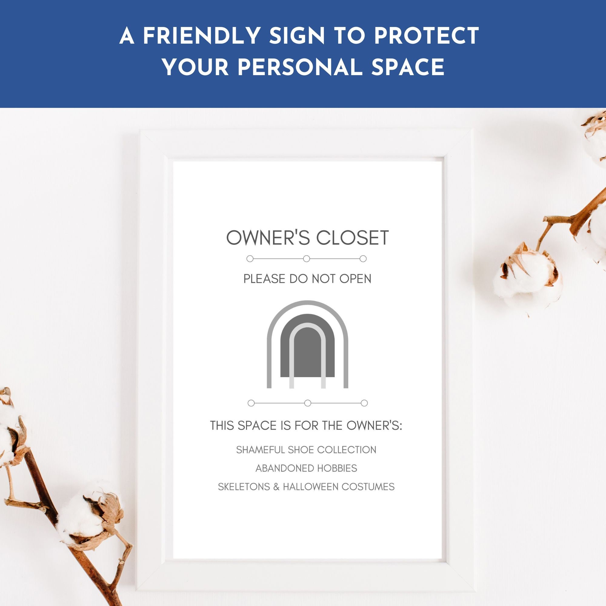 Closet Door Sign Owner's Closet Sign Rental Property Sign Printable - Etsy