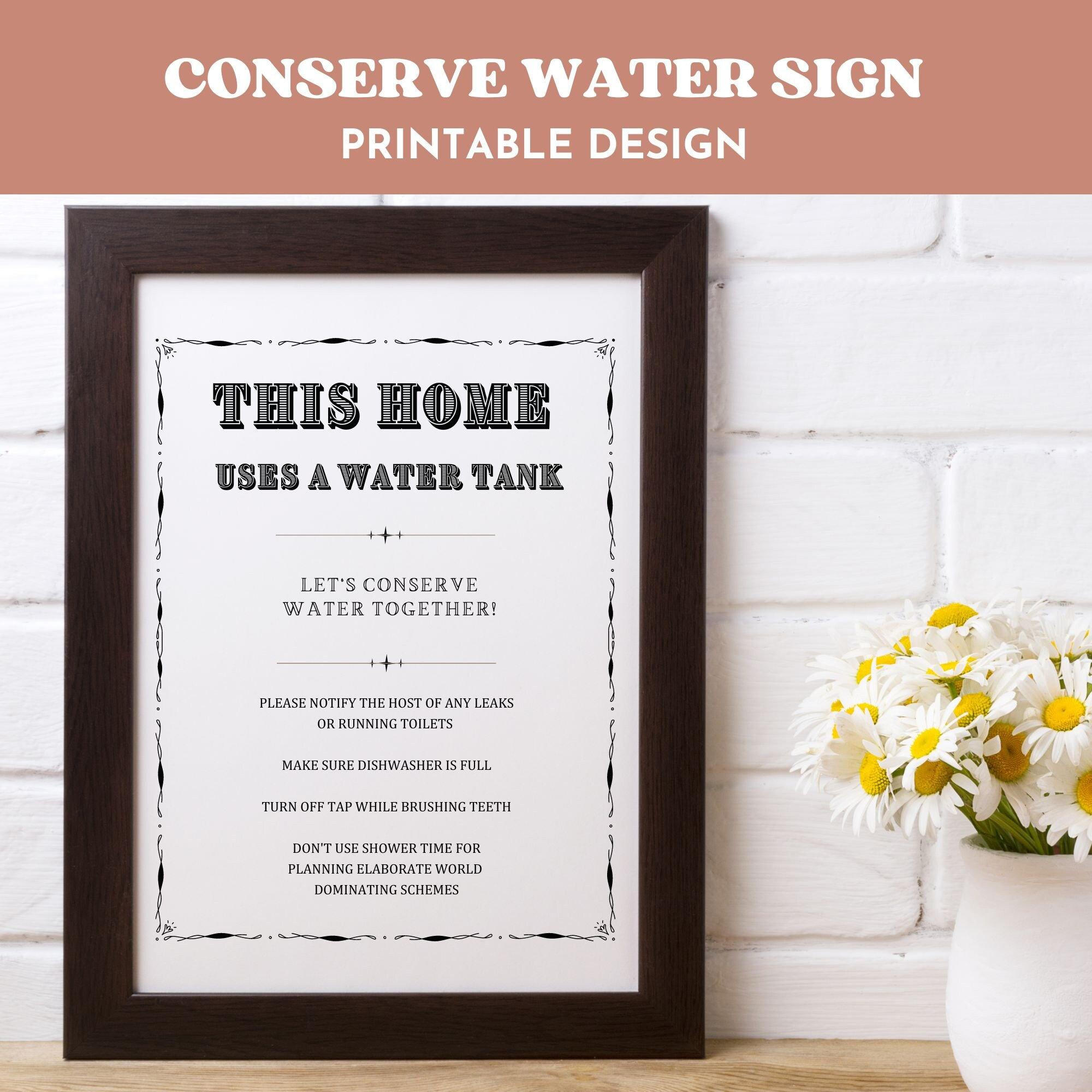 Do Not Waste Water Sign Printable Save Water Sign Drought Sign Digital ...