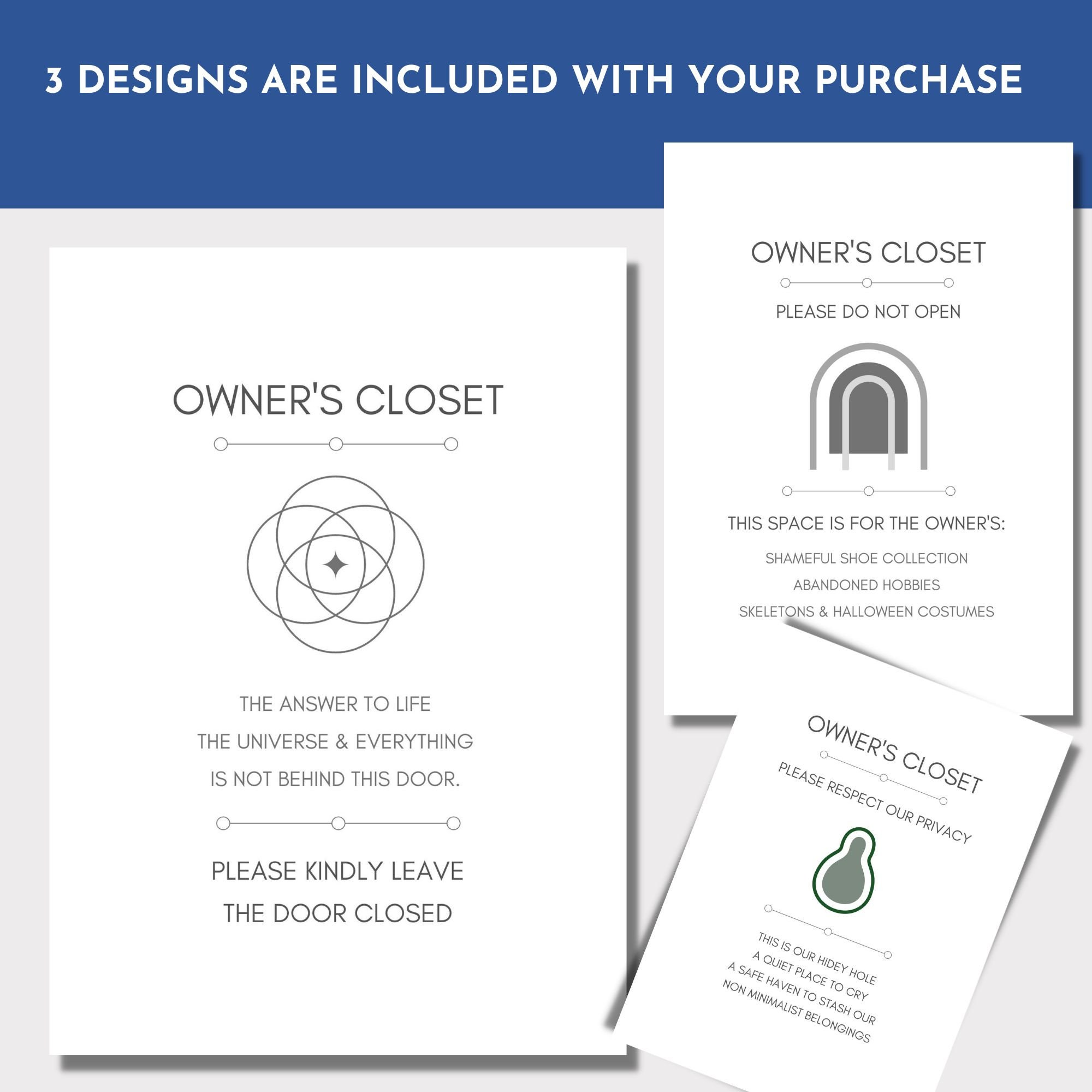 Closet Door Sign - Owner's Closet Sign - Rental Property Sign ...