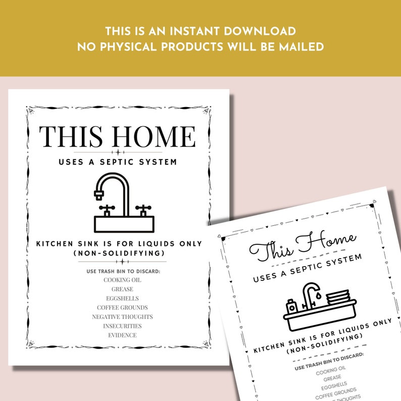 Septic Sign Kitchen Sink Liquids Only Sign Cabin Rental - Etsy New Zealand