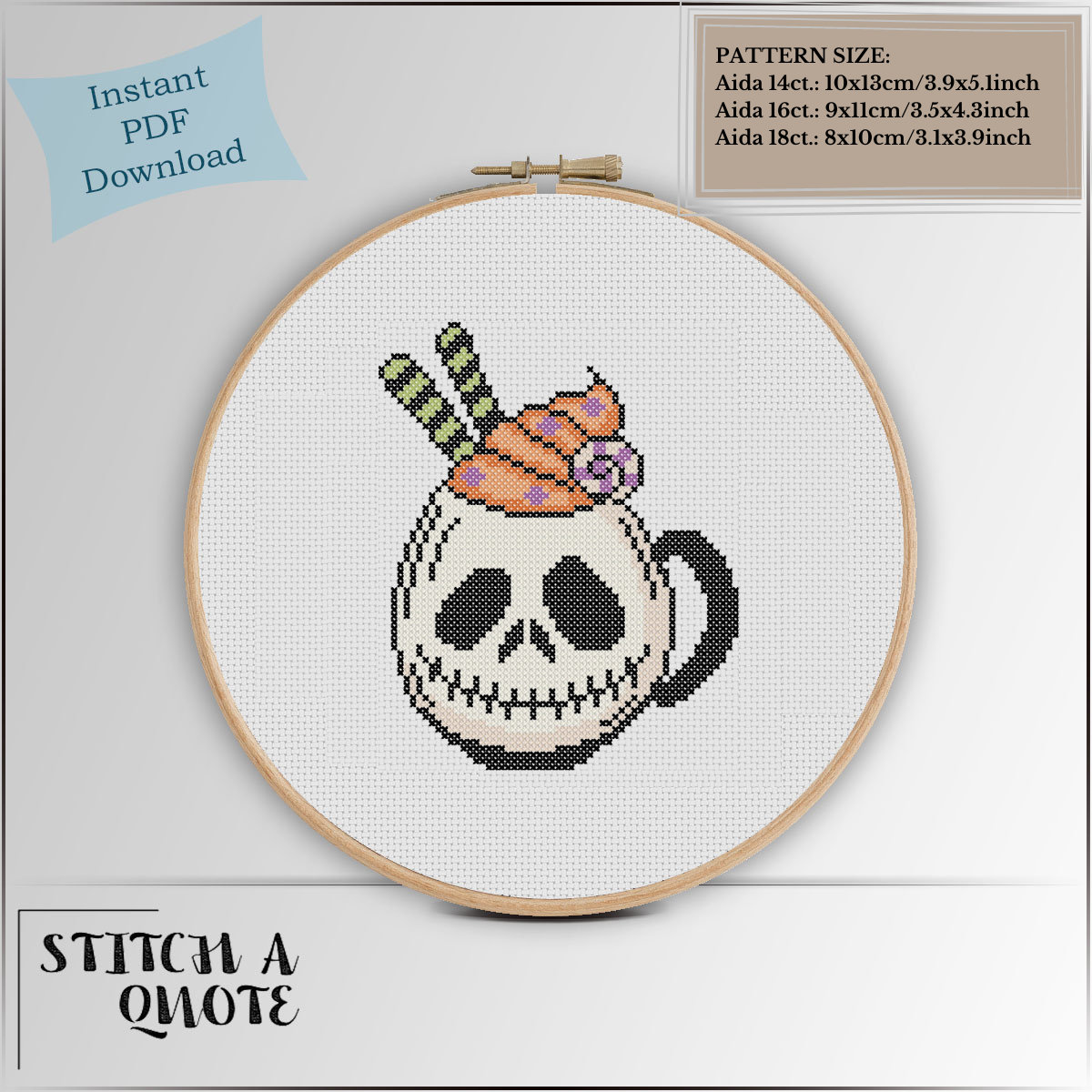 Halloween Cross Stitch Pattern Halloween Cross Stitch Printable PDF ...