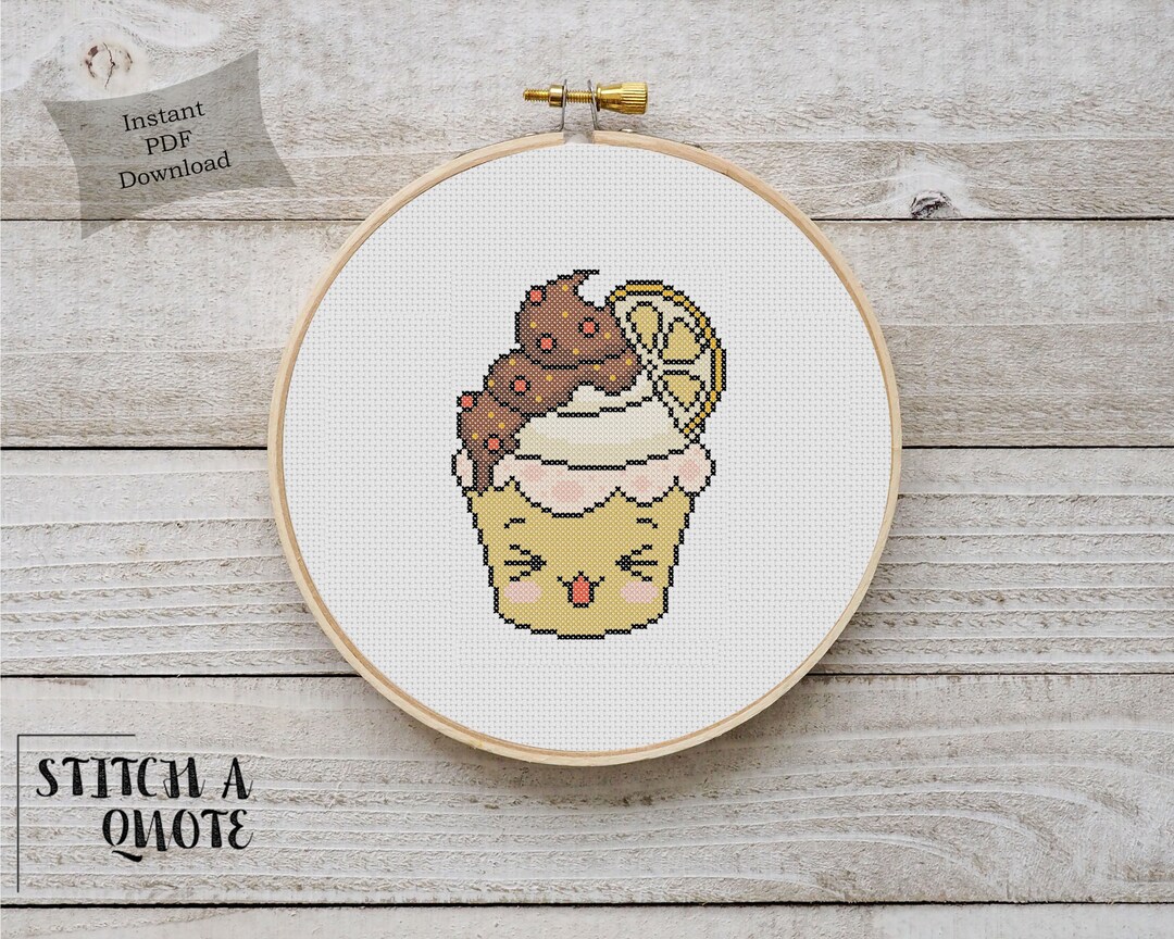 Simple Cross Stitch Cute Cross Stitch Pattern Cupcake Cross Stitch ...