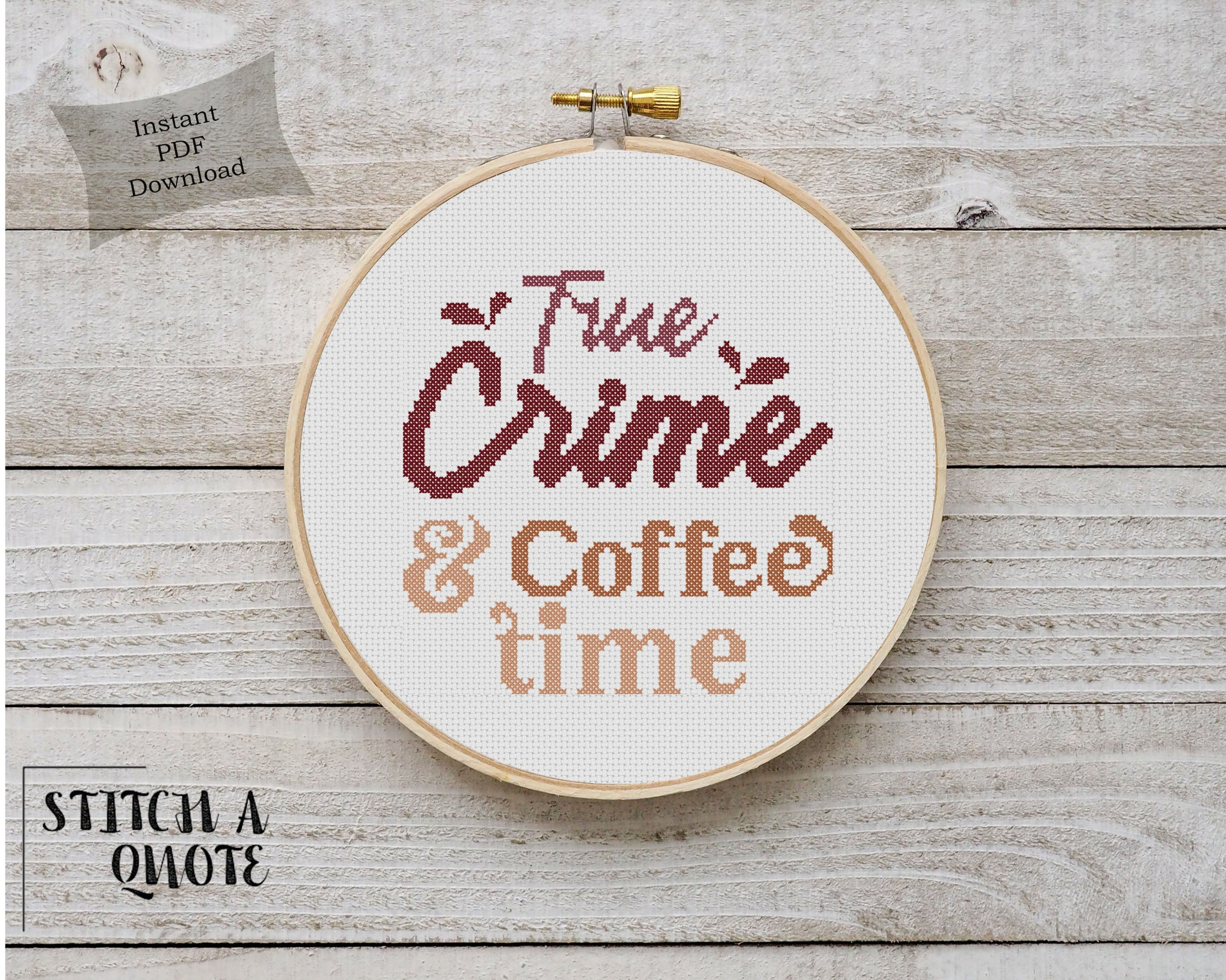 True Crime Coffee Cross Stitch Pattern True Crime & Coffee - Etsy