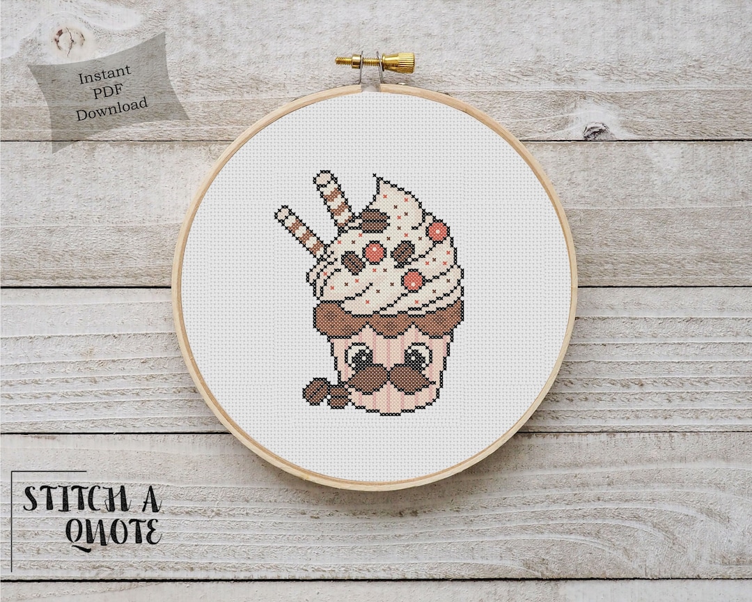Simple Cross Stitch Cute Cross Stitch Pattern Cupcake Cross Stitch ...