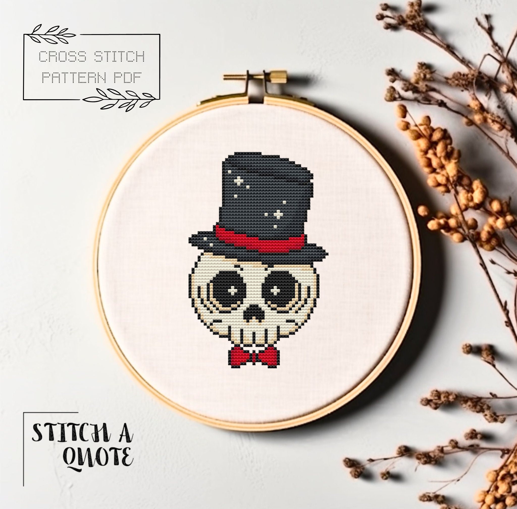 Skull Cross Stitch Pattern Halloween Skull Cross Stitch PDF Instant ...