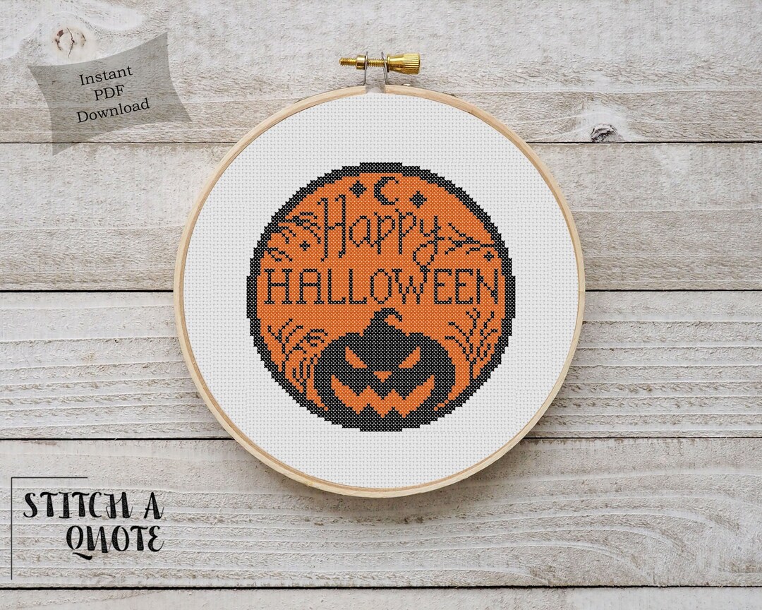 Halloween Cross Stitch Pattern Halloween Cross Stitch Printable PDF ...