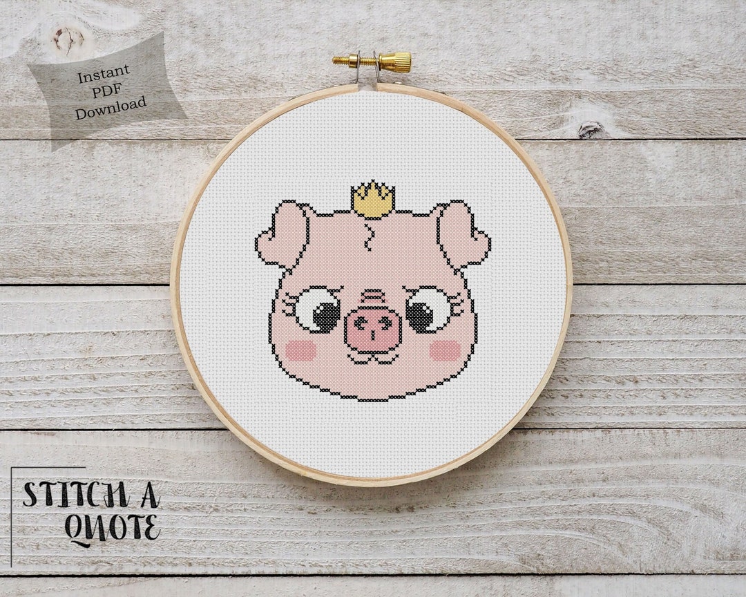 Pig Cross Stitch Pattern Cross Stitch Pattern Cute Piggy Cross Stitch ...