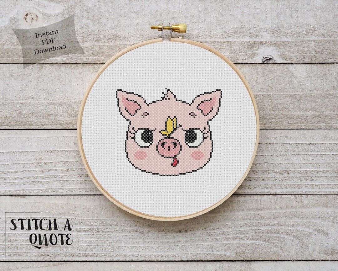 Pig Cross Stitch Pattern Cross Stitch Pattern Cute Piggy Cross Stitch ...