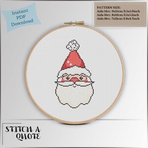 Christmas Santa Cross Stitch Pattern Christmas Cross Stitch Printable ...