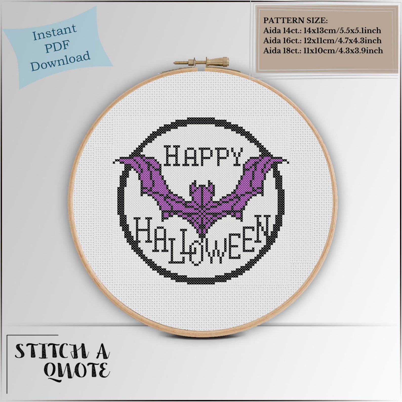 Halloween Cross Stitch Pattern Halloween Simple Cross Stitch - Etsy