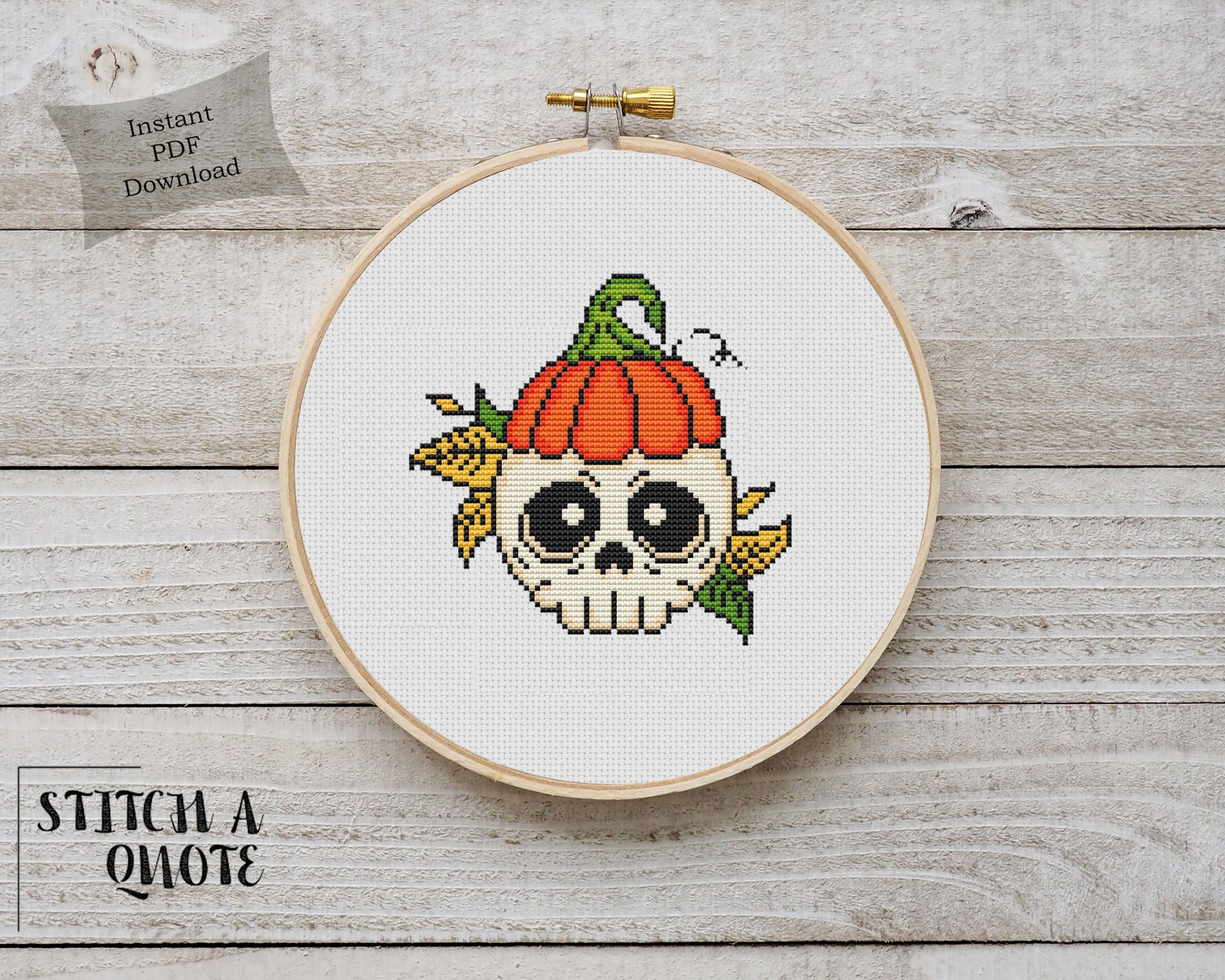 Skull Cross Stitch Pattern Halloween Skull Cross Stitch PDF - Etsy