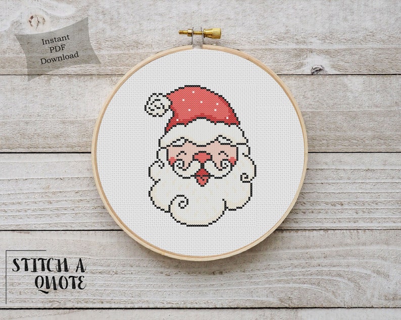 Christmas Santa Cross Stitch Pattern Christmas Cross Stitch Printable ...