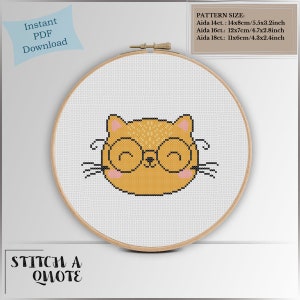 Cat Cross Stitch Pattern Cat Embroidery Simple Cat Cross Stitch Pattern ...