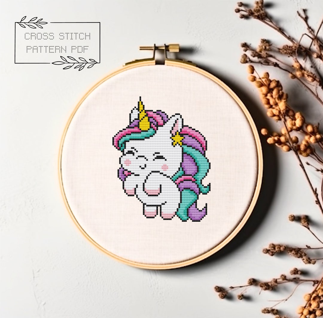Unicorn Cross Stitch Pattern Simple Unicorn Cross Stitch Modern Cross ...