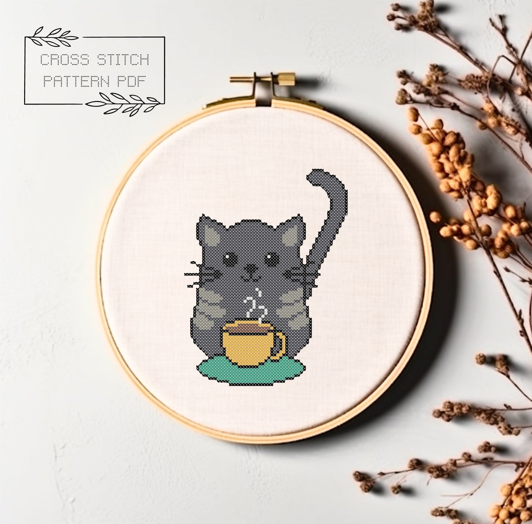 Cat Cross Stitch Pattern Cat Modern Cross Stitch PDF Pattern Cat Cross ...