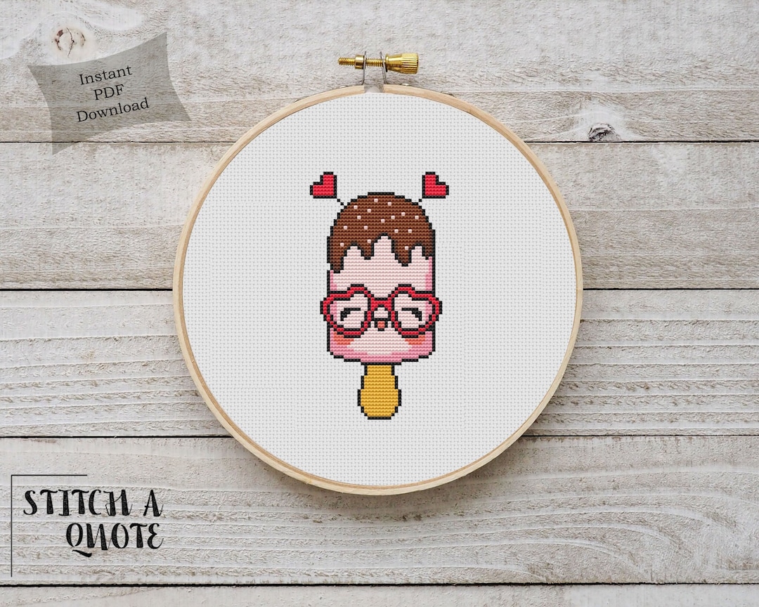 Ice Cream Cross Stitch Pattern Ice Cream Cross Stitch Simple - Etsy