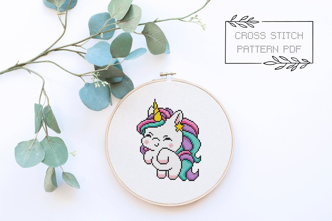 Unicorn Cross Stitch Pattern Simple Unicorn Cross Stitch Modern Cross ...
