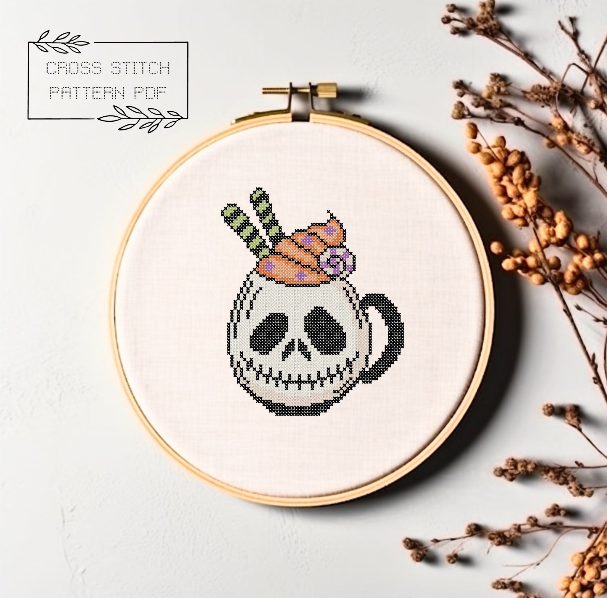 Halloween Cross Stitch Pattern Halloween Cross Stitch Printable PDF ...