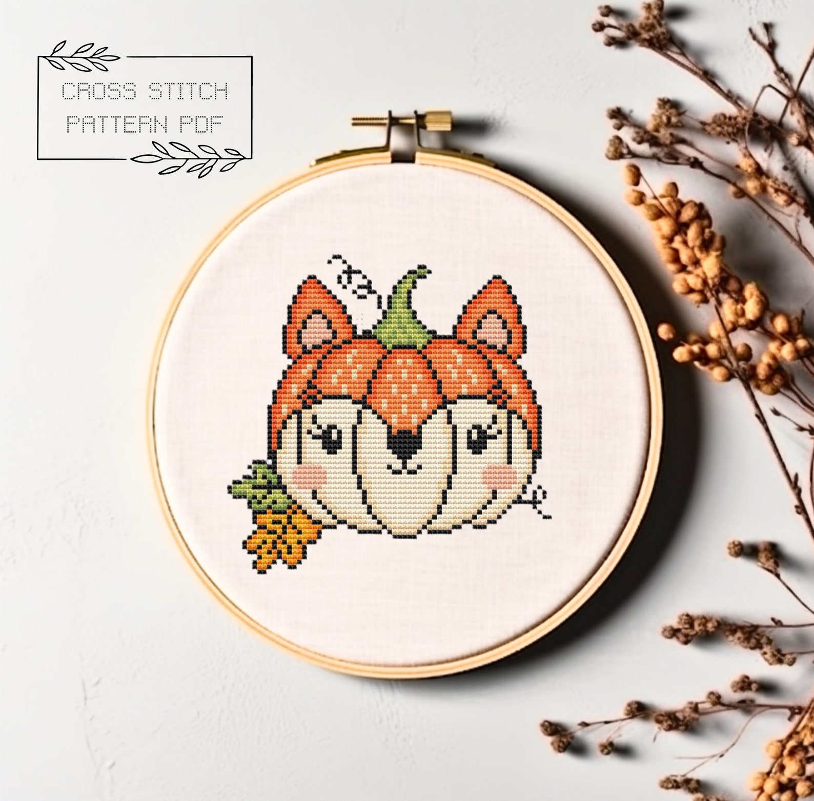 Autumn Cross Stitch Pattern Autumn Pumpkin Cross Stitch PDF - Etsy