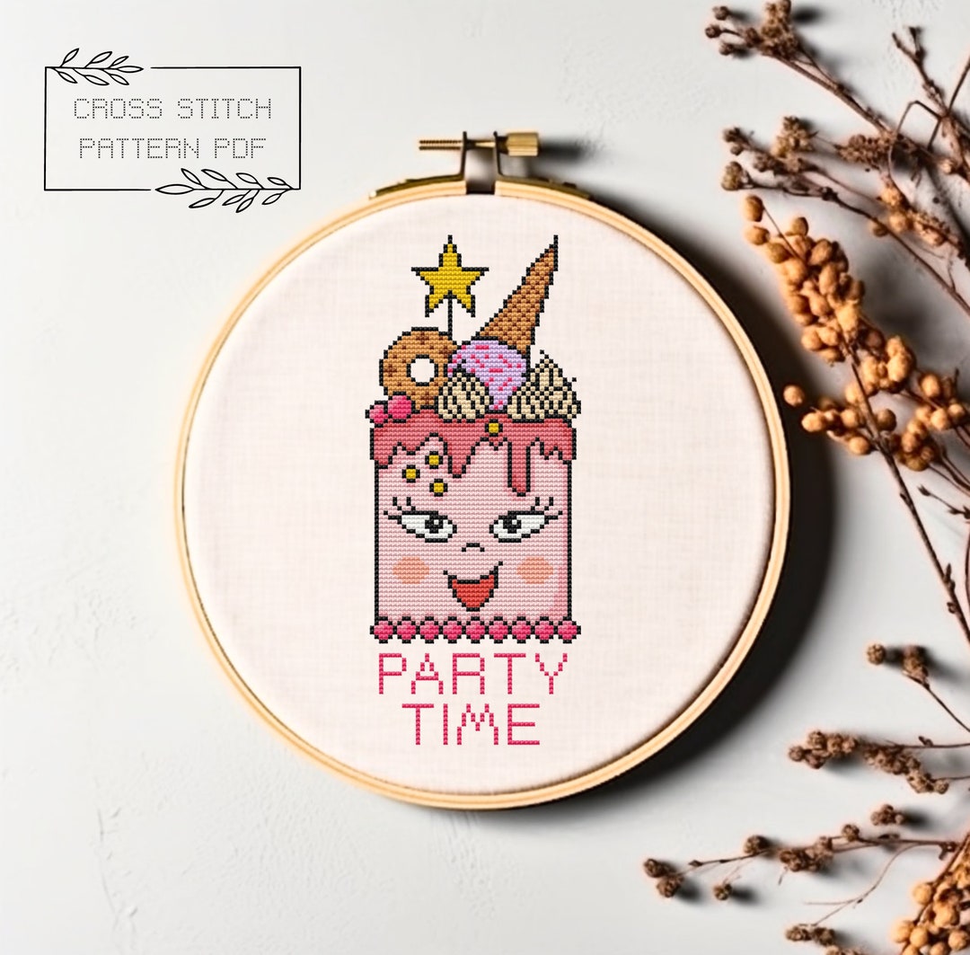 Birthday Cross Stitch Pattern Digital PDF Download Birthday Cake ...