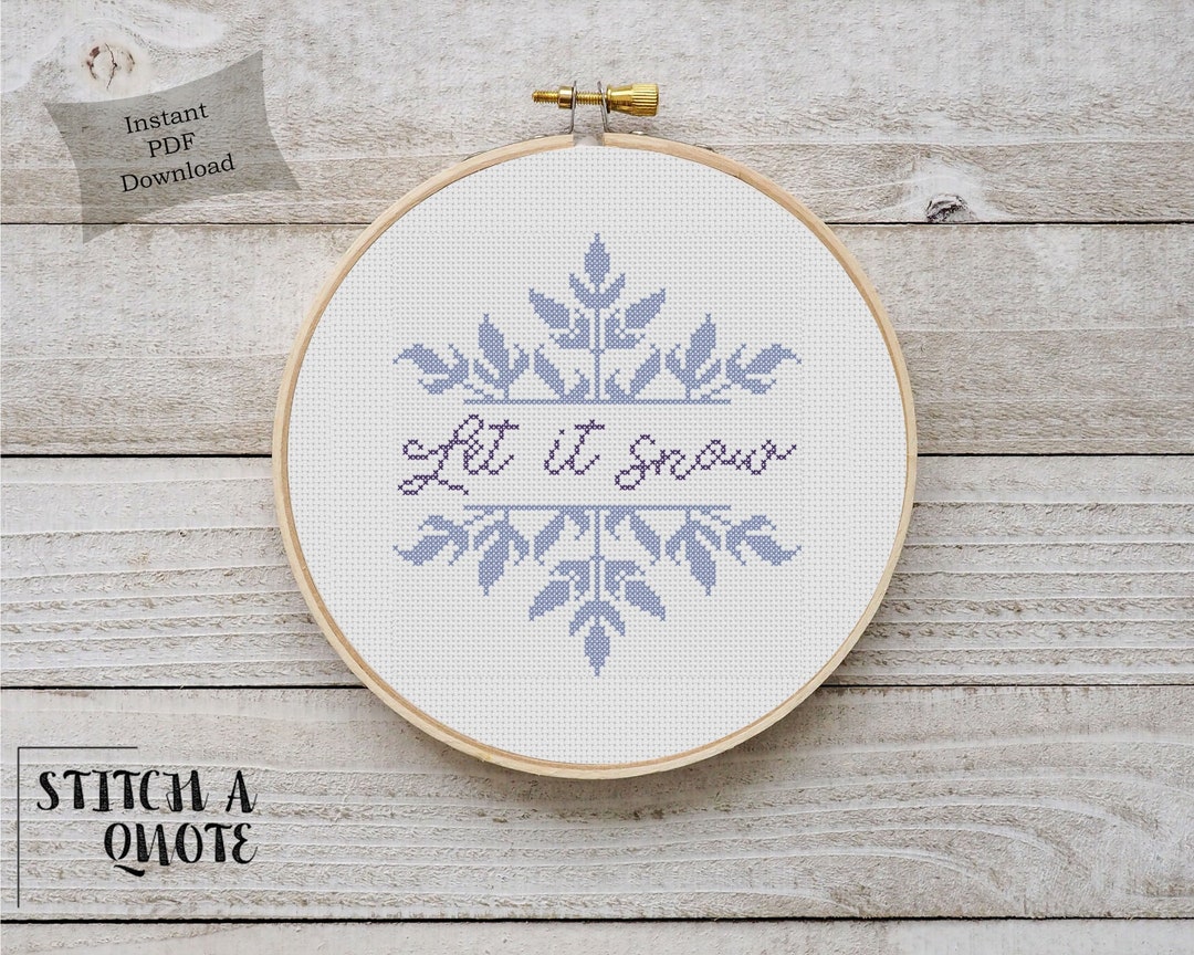 Let It Snow Cross Stitch Pattern | Christmas Cross Stitch | Digital PDF ...