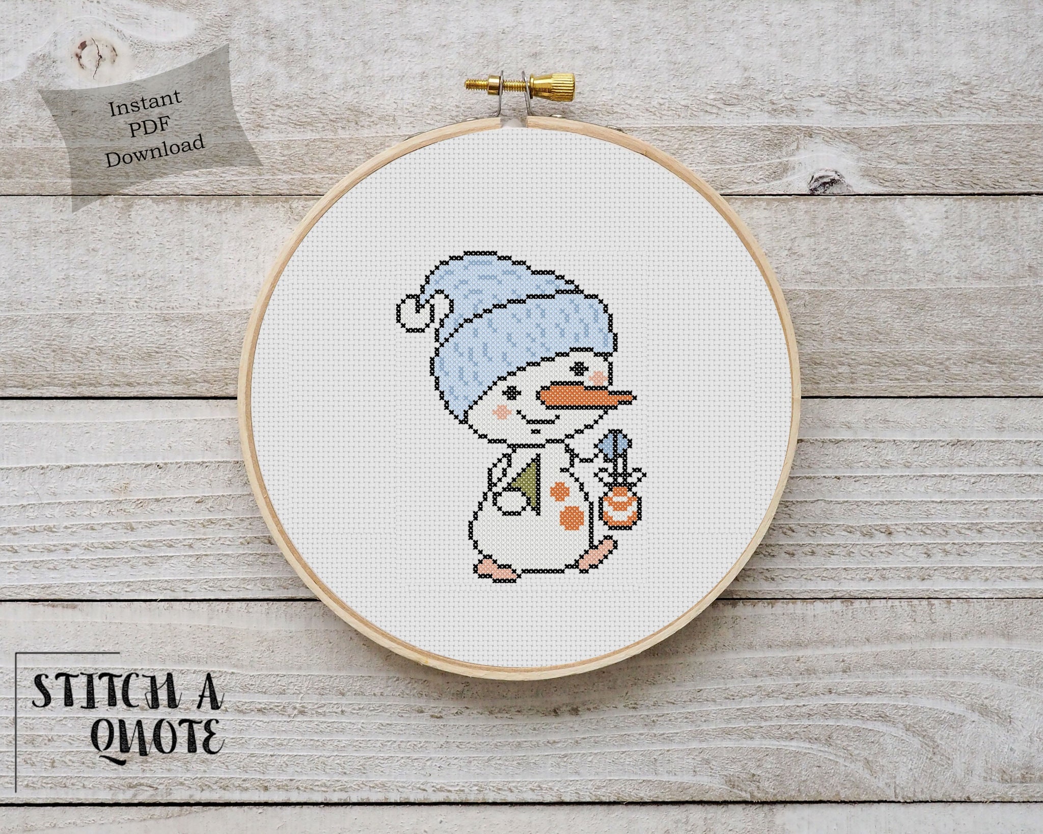 Snowman Cross Stitch Pattern Christmas Snowman Cross Stitch - Etsy UK