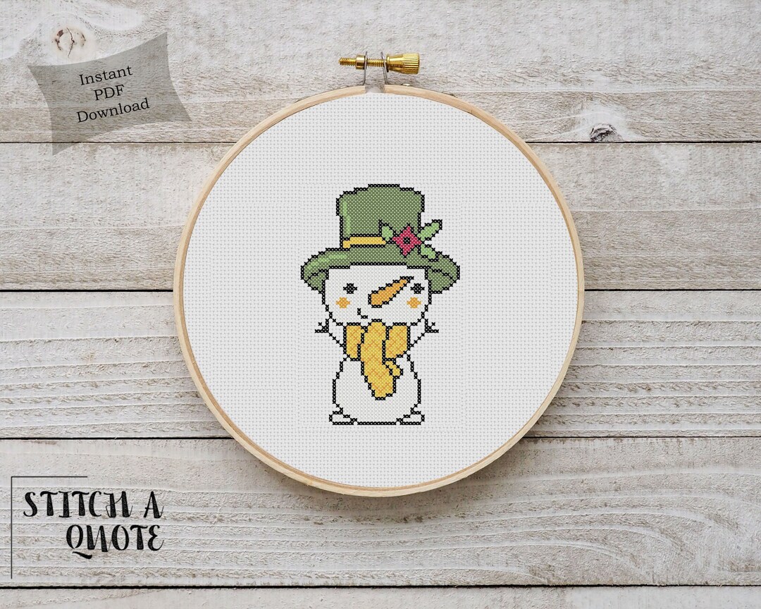 Snowman Cross Stitch Pattern Christmas Cross Stitch Chart Snowman Cross ...