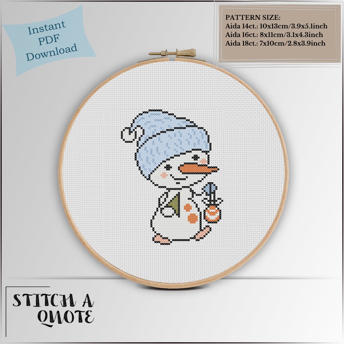 Snowman Cross Stitch Pattern Christmas Snowman Cross Stitch - Etsy UK