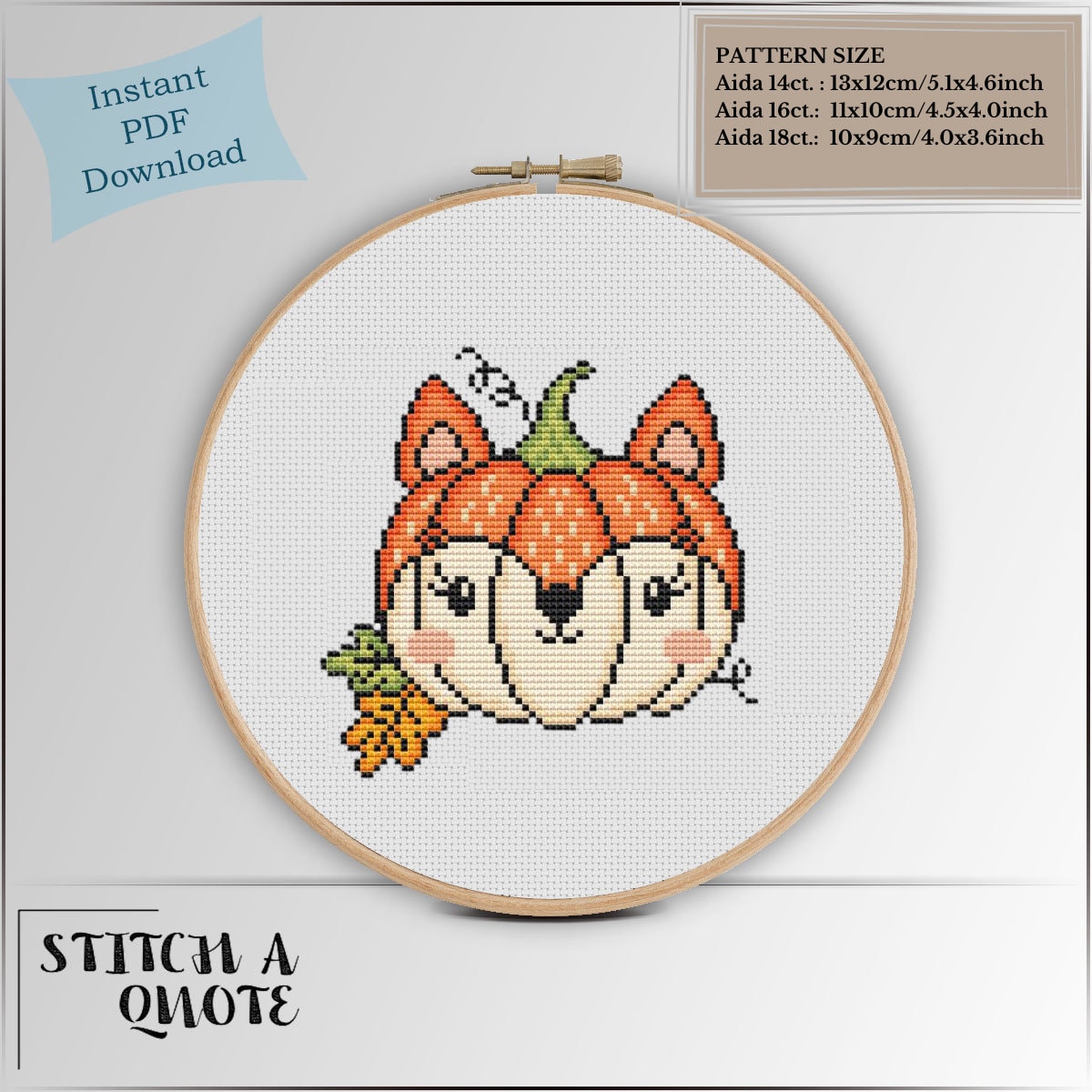 Autumn Cross Stitch Pattern Autumn Pumpkin Cross Stitch PDF Instant ...