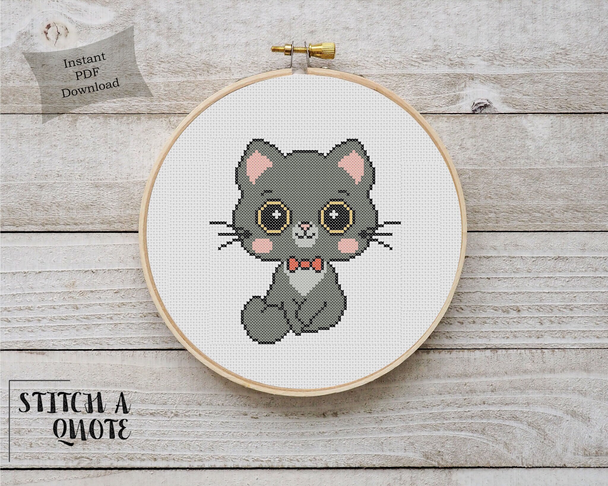 Cat Cross Stitch Pattern Cat Modern Cross Stitch PDF Pattern - Etsy