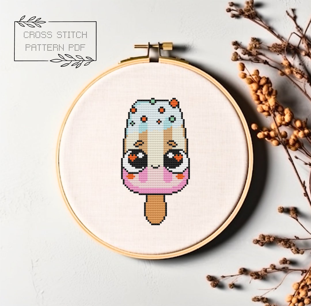 Ice Cream Cross Stitch Pattern Ice Cream Cross Stitch Simple Cross ...