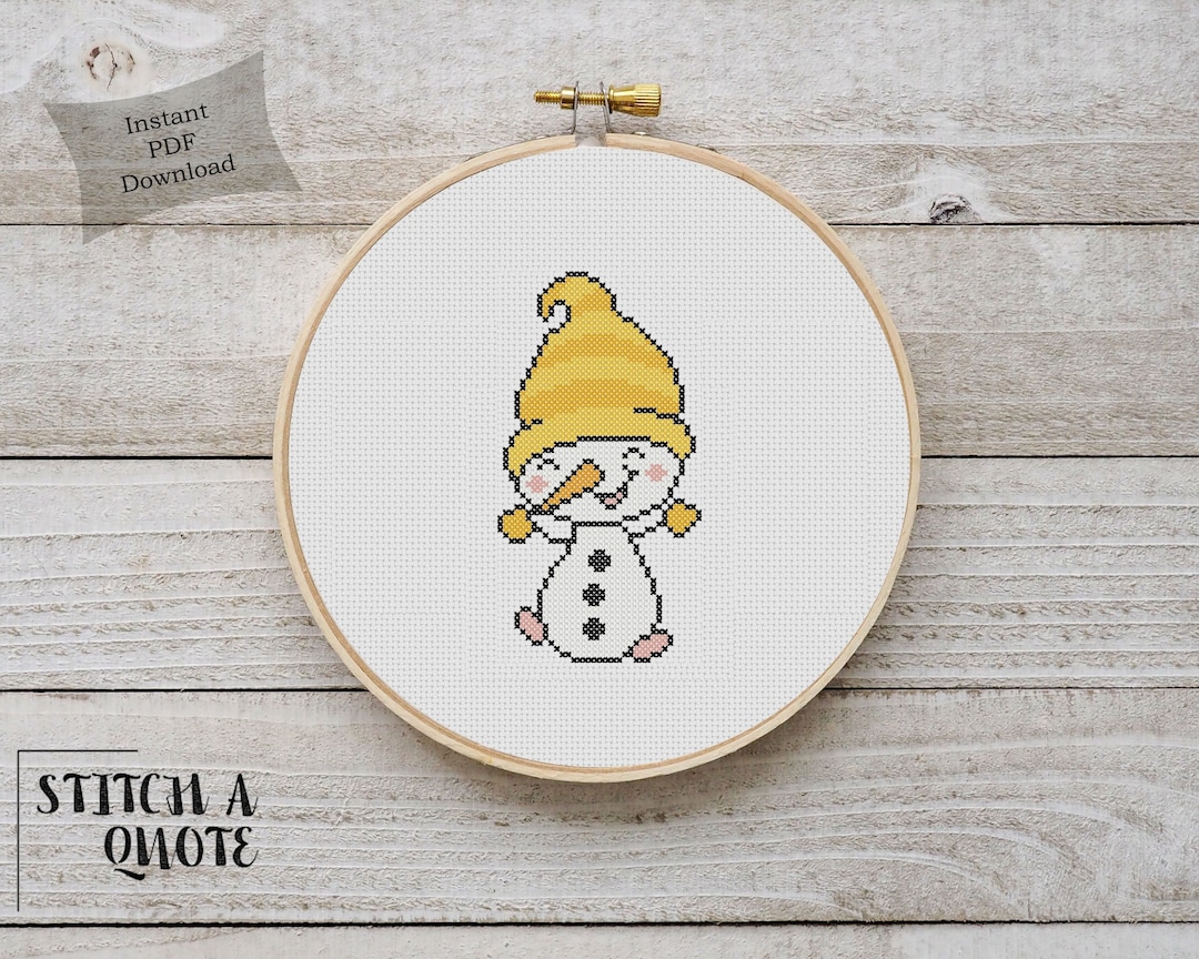 Snowman Cross Stitch Pattern Christmas Cross Stitch Chart Snowman Cross ...