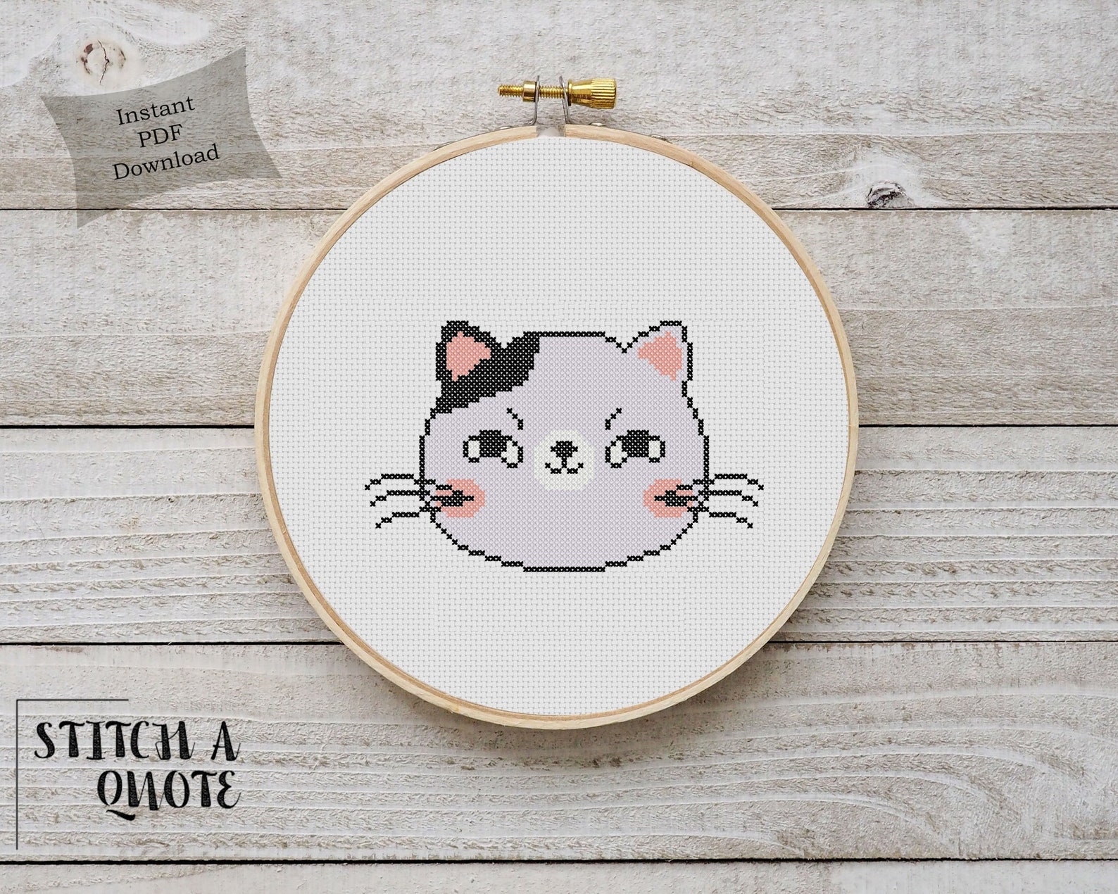 Cat Cross Stitch Pattern Cat Embroidery Simple Cat Cross Stitch Pattern ...