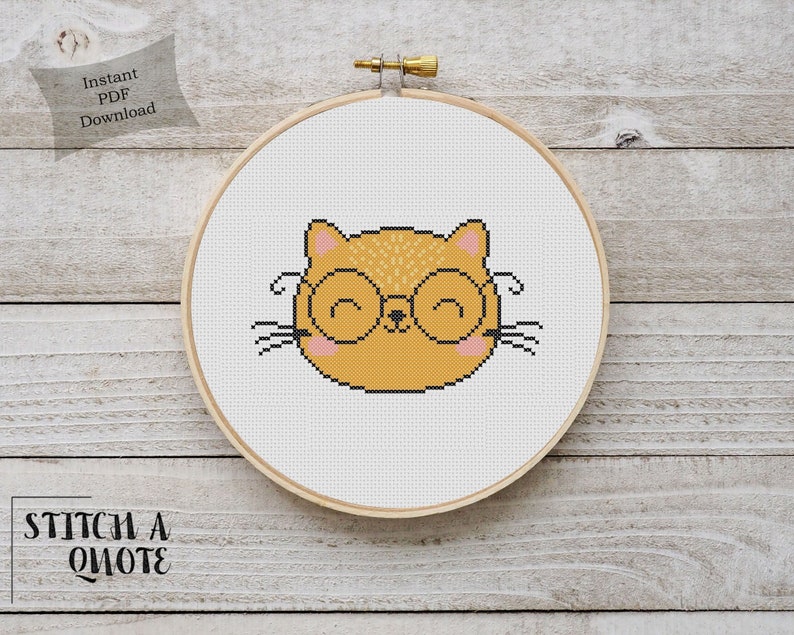 Cat Cross Stitch Pattern Cat Embroidery Simple Cat Cross Stitch Pattern ...