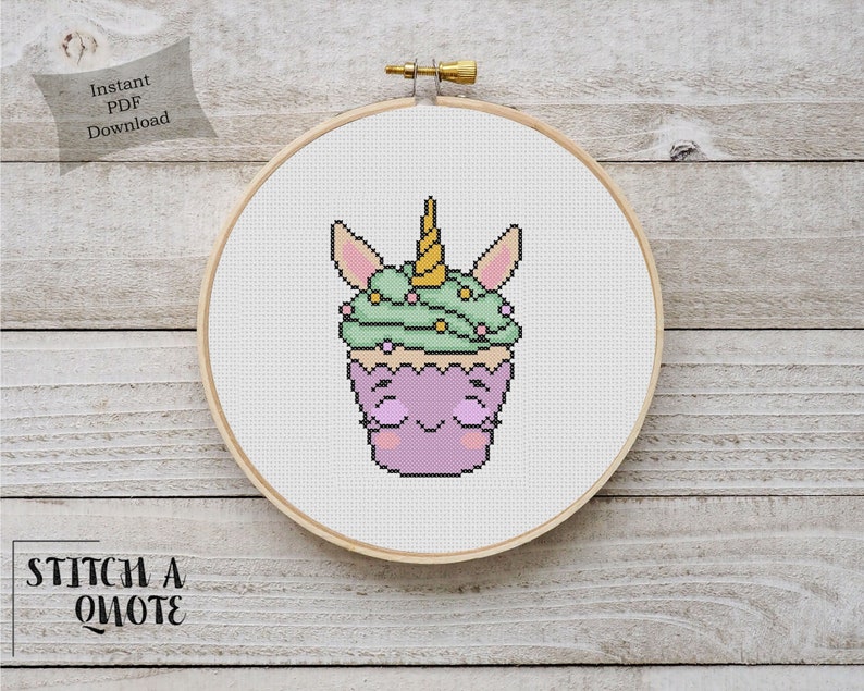 Simple Cross Stitch Cute Cross Stitch Pattern Cupcake Cross Stitch ...