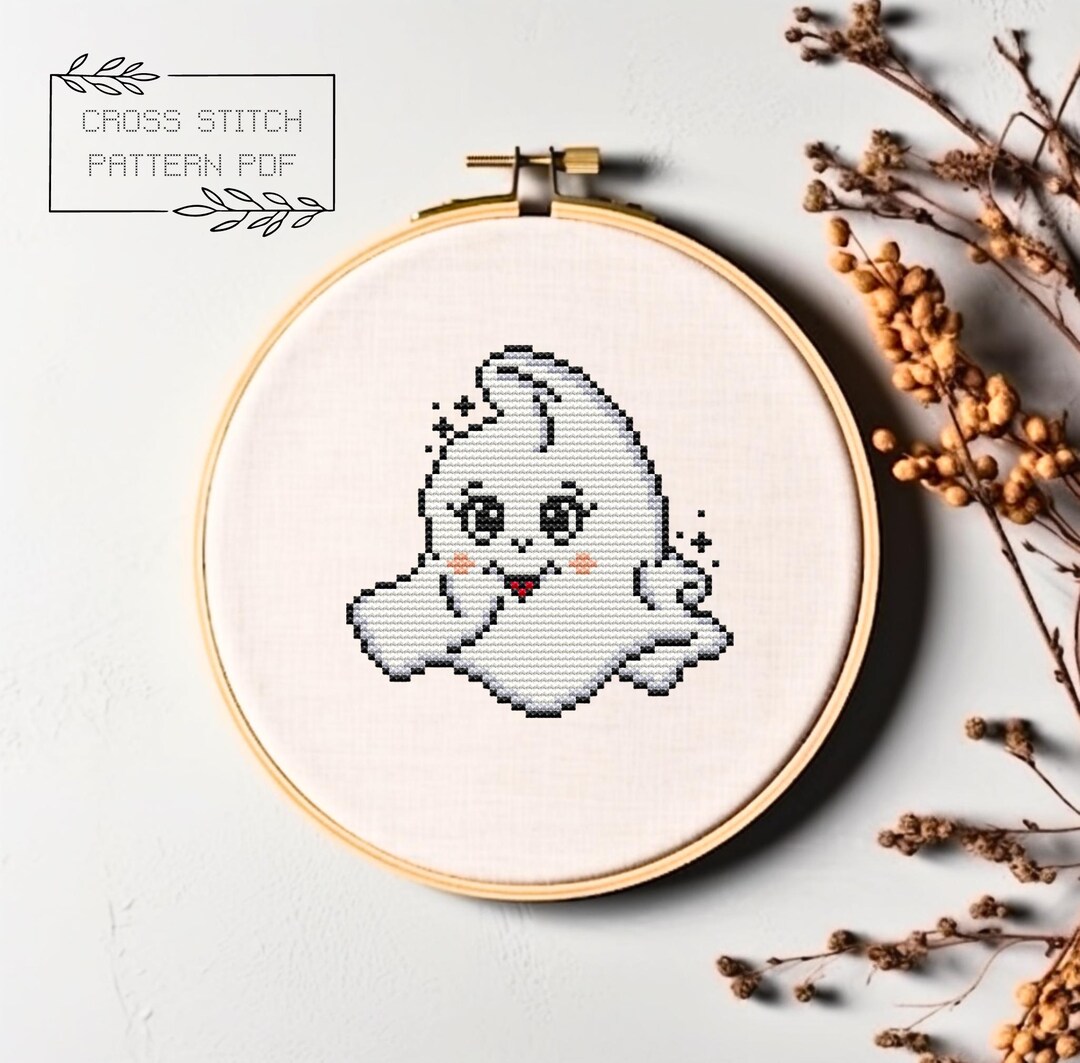 Ghost Cross Stitch Pattern Halloween Cross Stitch Cute Ghost - Etsy