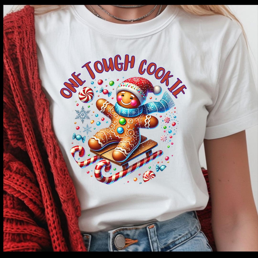 Gingerbread Man Christmas Clipart one Tough Cookie PNG Digital Download ...
