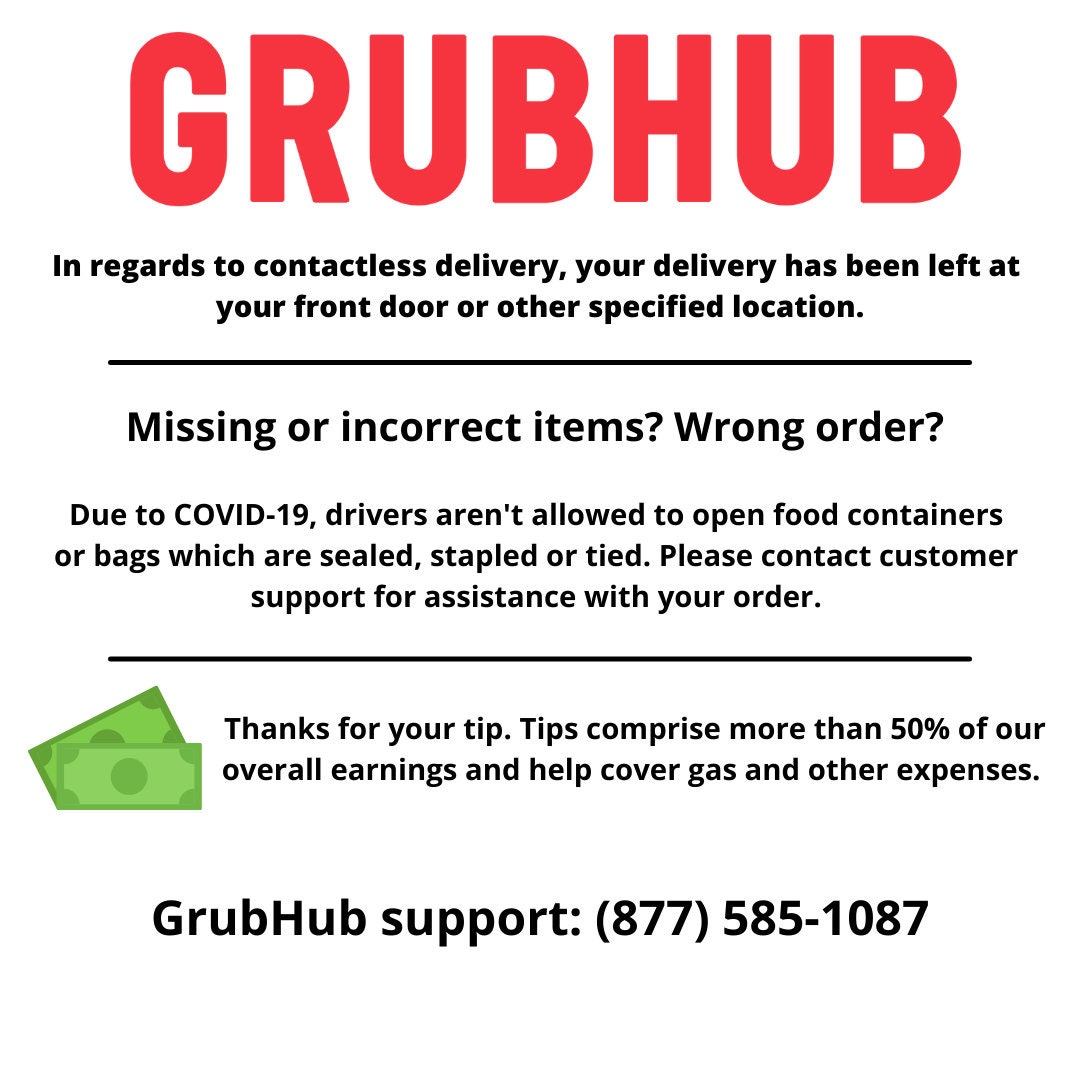 Grubhub Text Delivery Message - Etsy