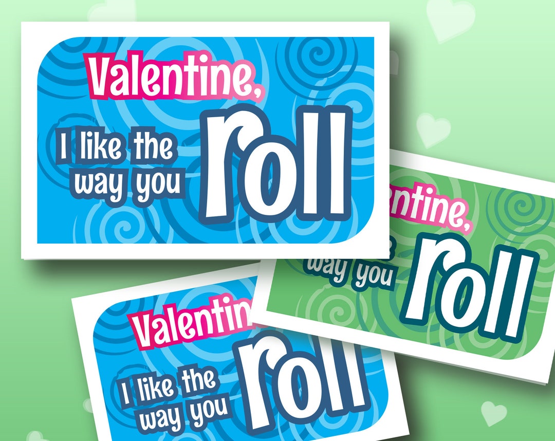 Kids Valentine Cards, I Like the Way You Roll, Blue/green, Valentine ...