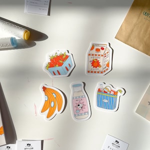 Groceries Sticker Pack, Cute Stationery, Farmer's Market Stickers ...
