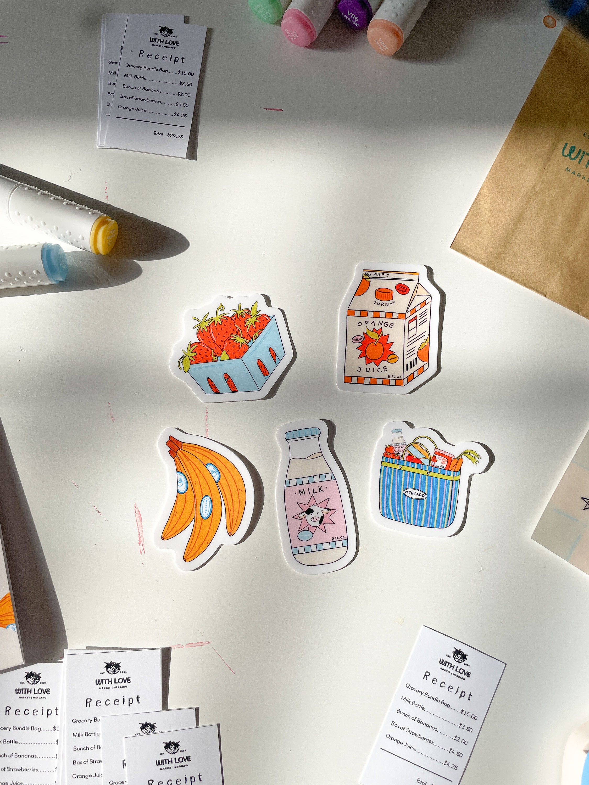 Groceries Sticker Pack, Cute Stationery, Farmer's Market Stickers ...