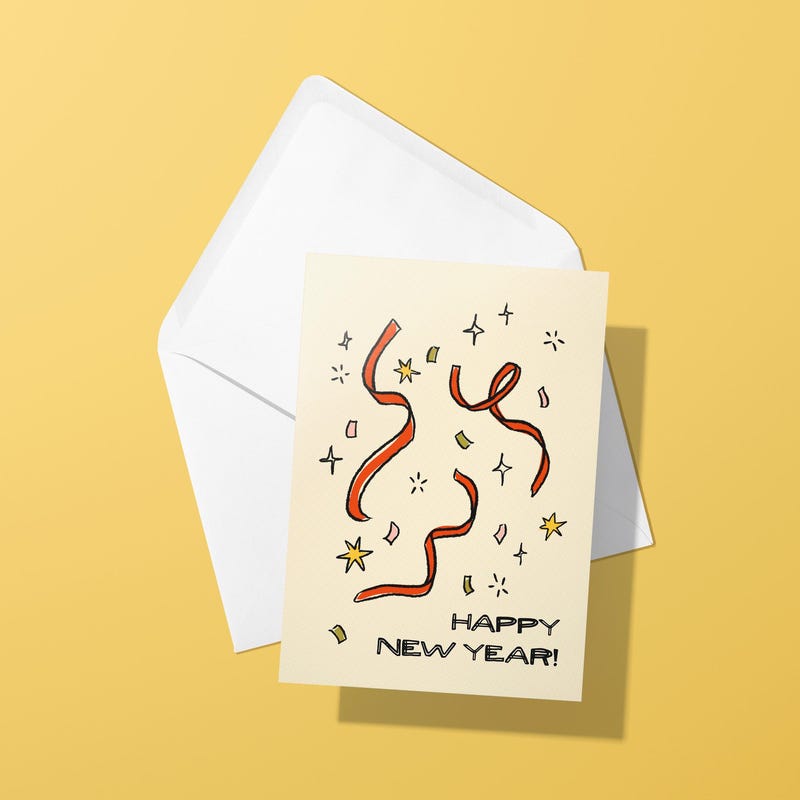 Happy New Year Card - Etsy