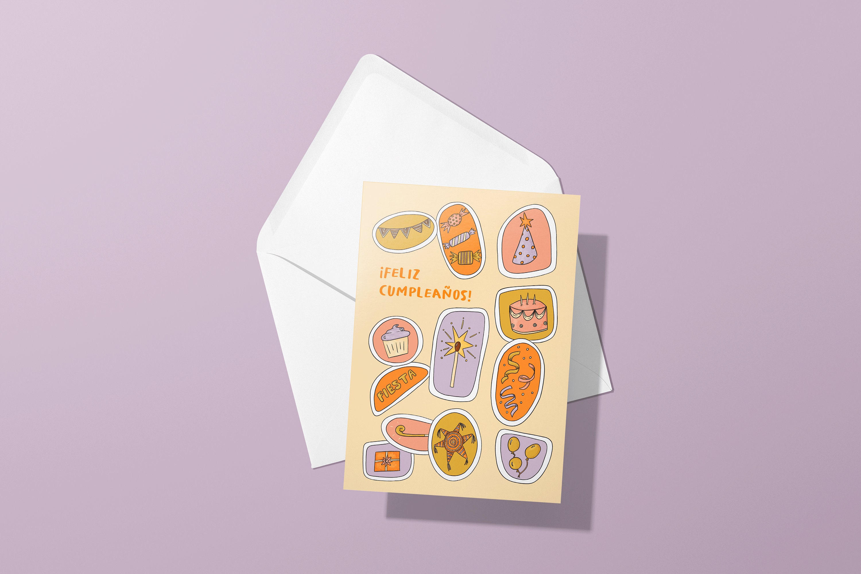 Spanish Birthday Card, Feliz Cumpleaños, Cute Celebration Greeting Card ...