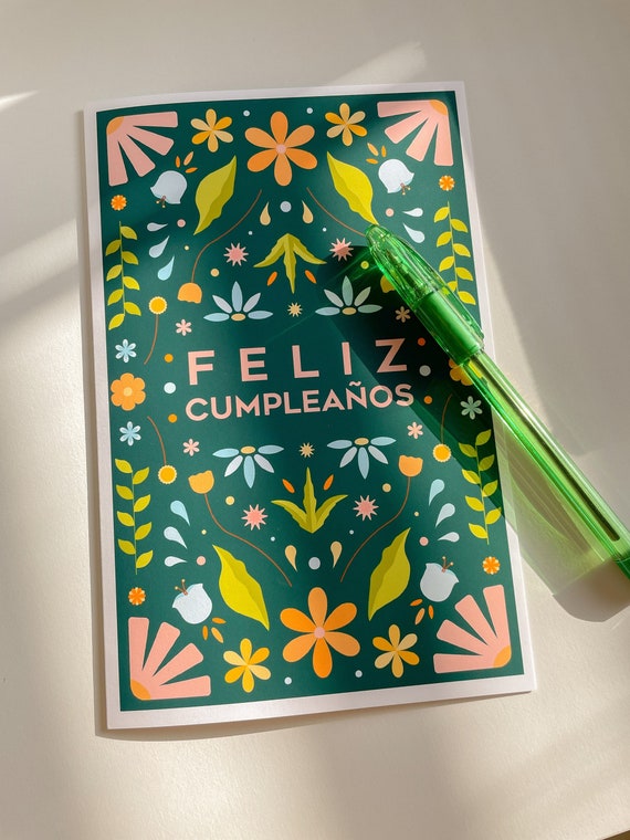 Feliz Cumpleaños Card Spanish Birthday Card Blank Birthday | Etsy