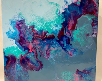 Acrylic Abstract Dutch Pour Painting 6x6in Etsy