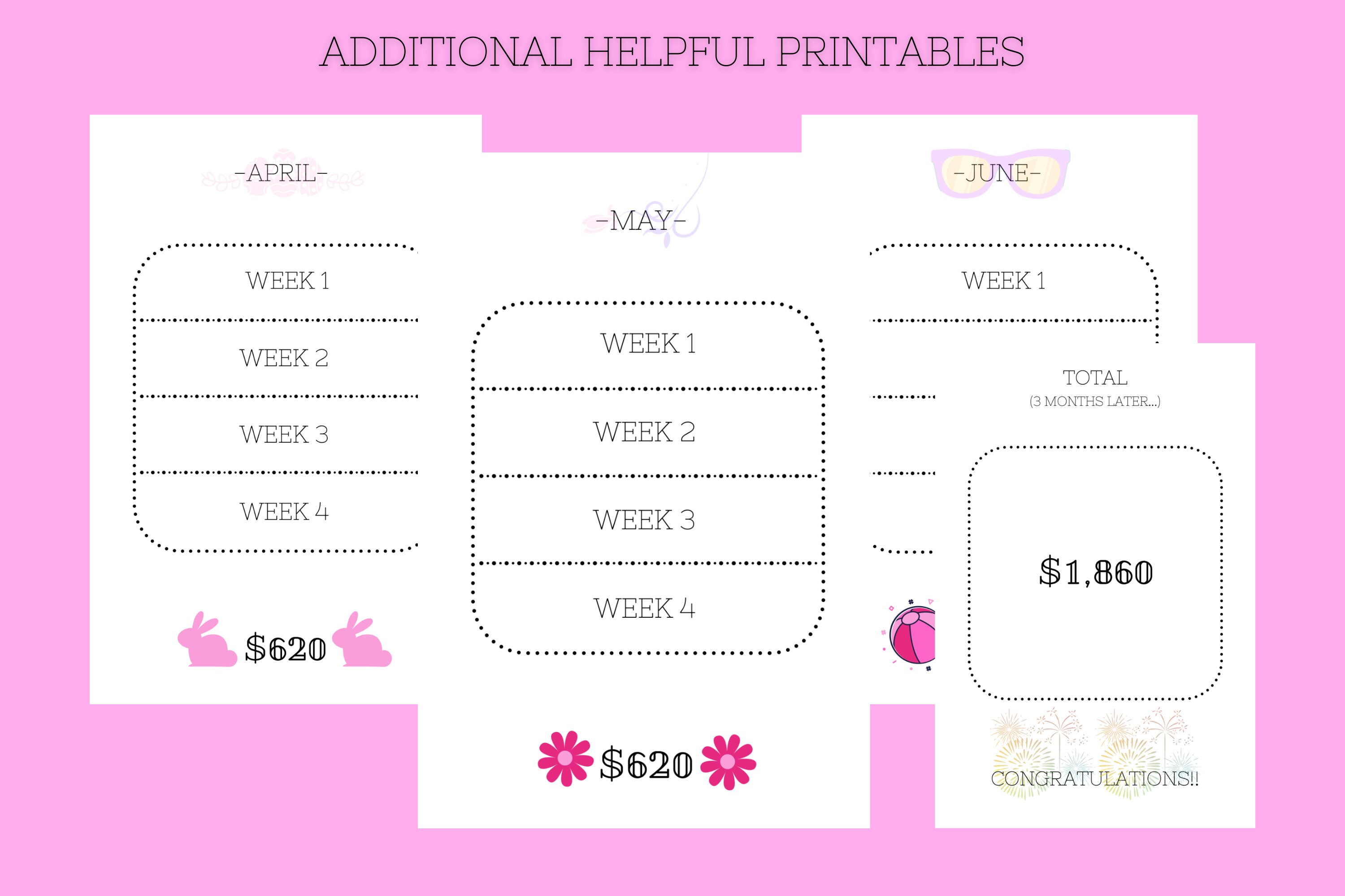 Q2 Printable PDF Savings Challenge Bundle Mini Savings - Etsy