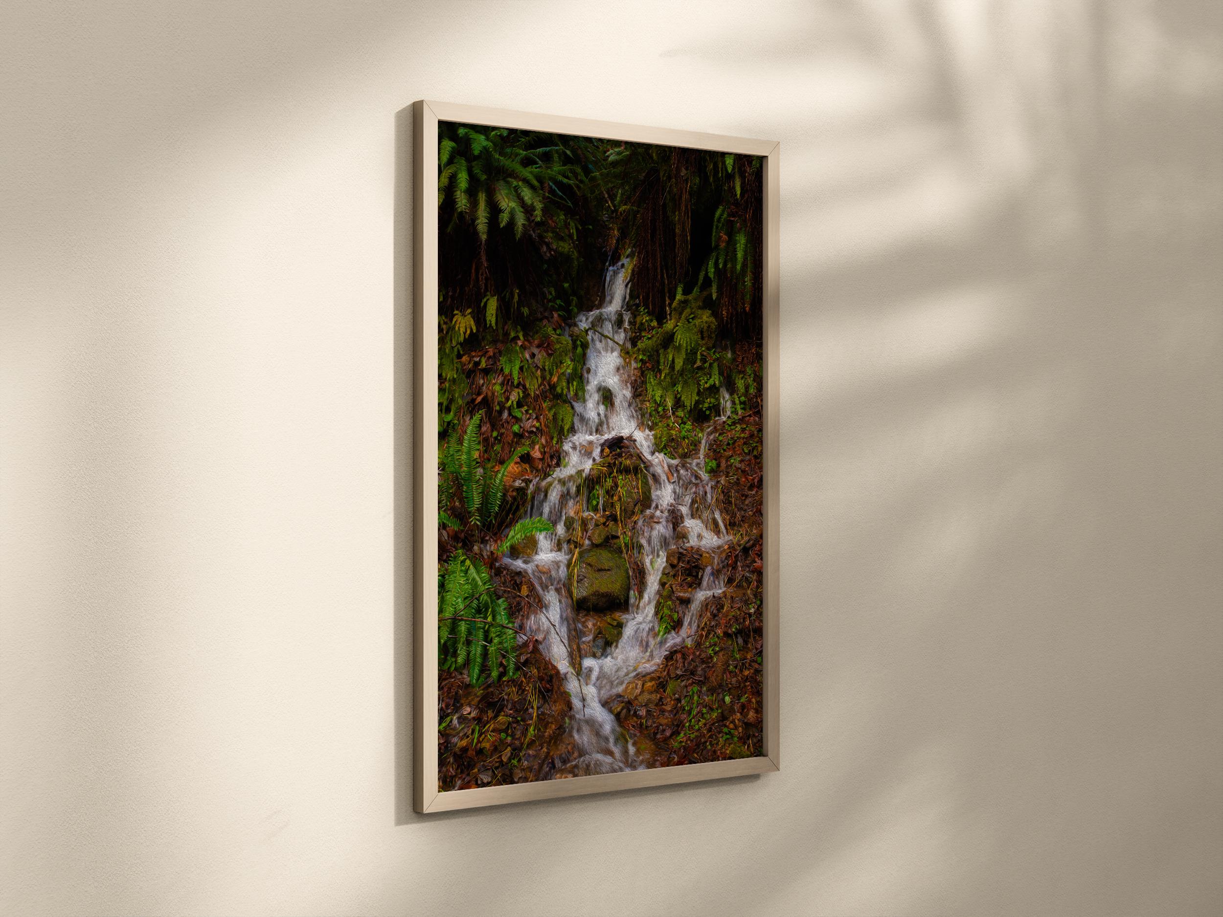 Rocky Waterfall: Oil Paint Look Digital Wall Art Printable JPG | Dining ...